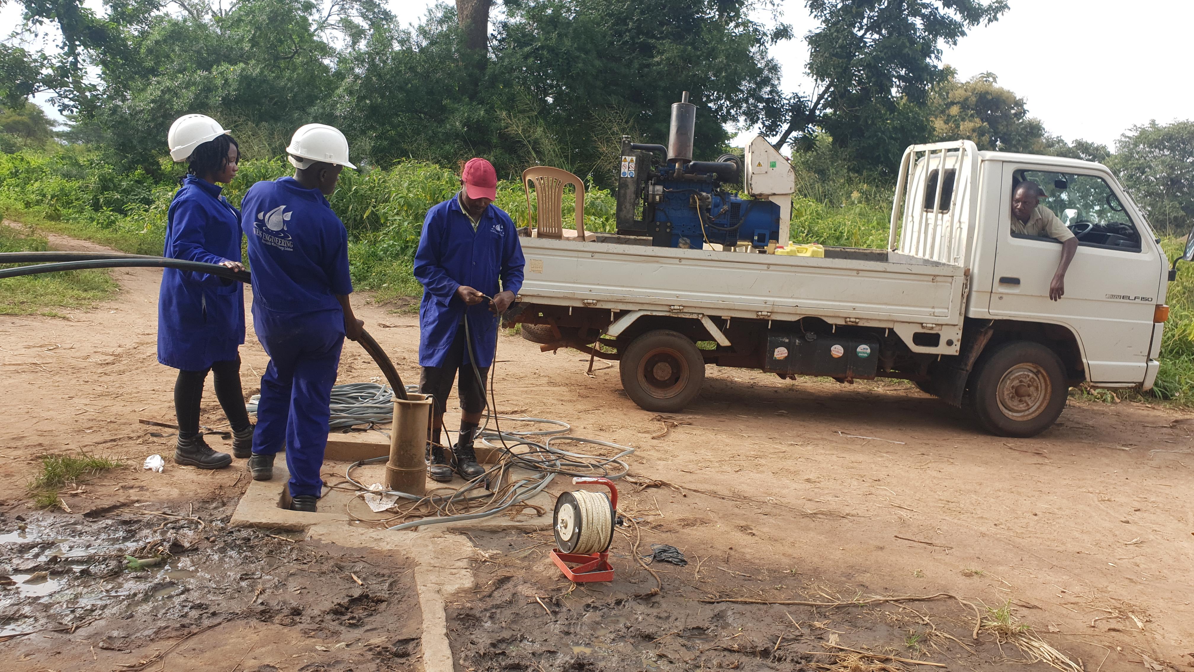 Pumping test - Borehole pump testing in Uganda